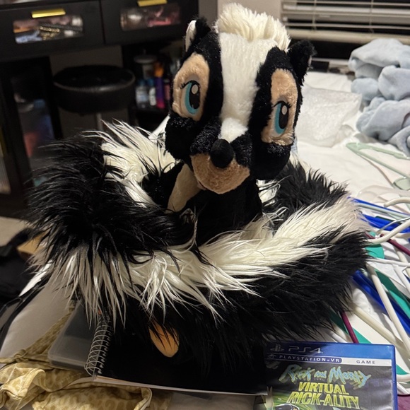 Walt Disney | Toys | Plush Skunk Stuffed Animal Black And White | Poshmark